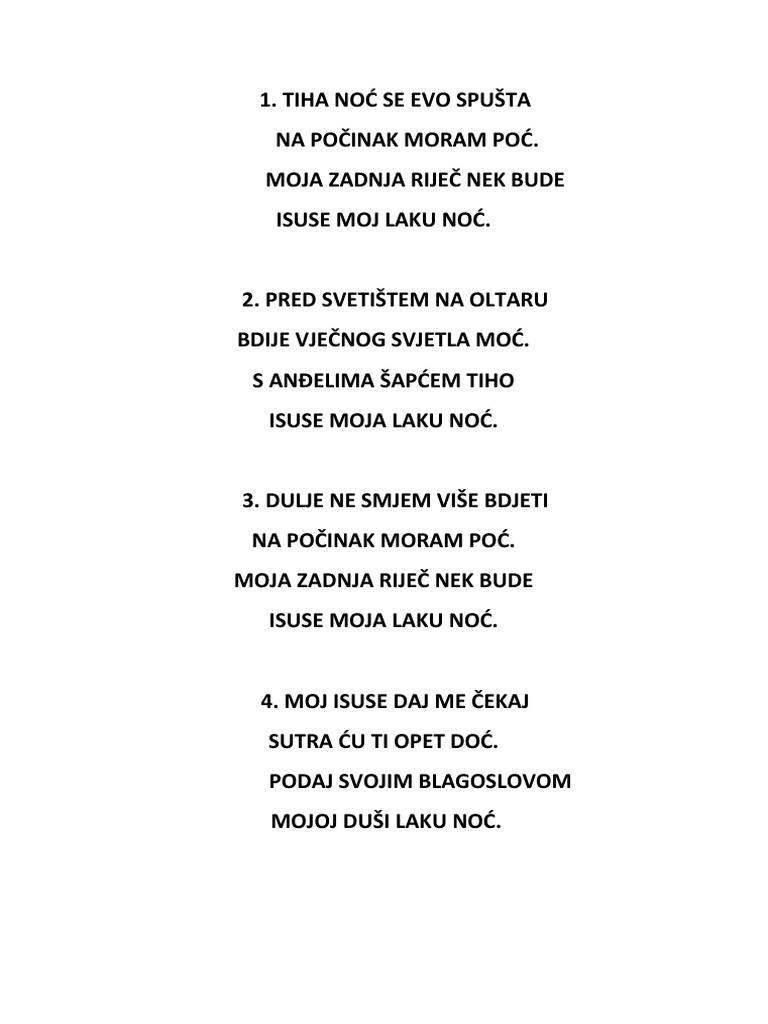 Tiha Noć Se Evo Spušta | PDF