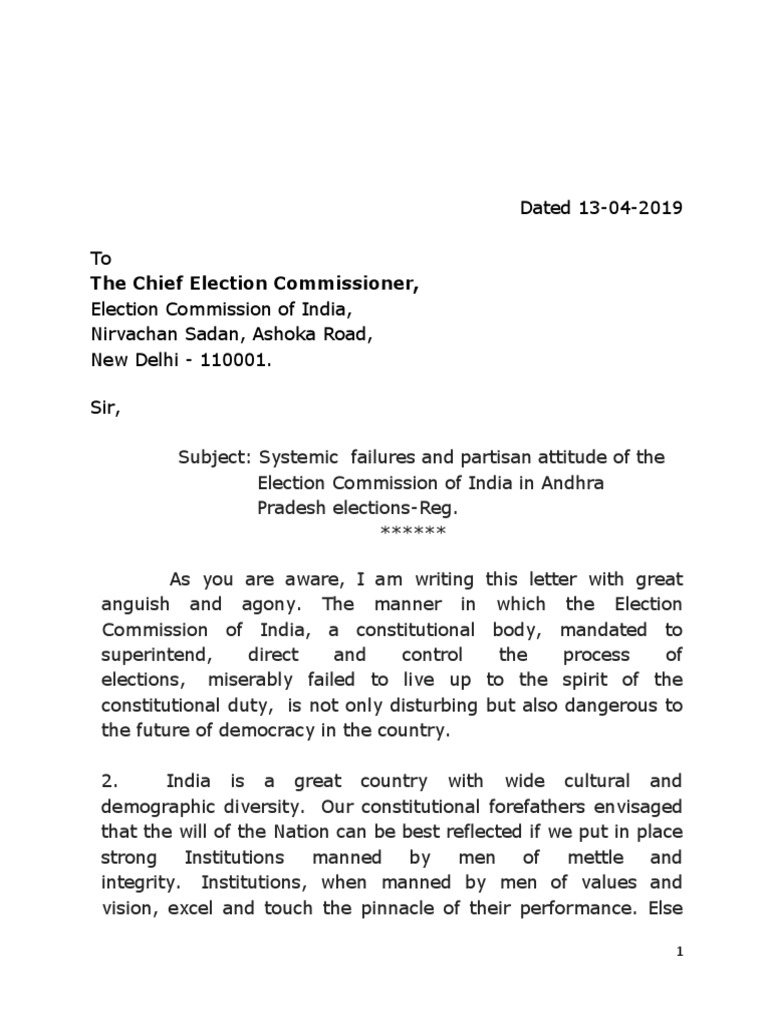 Eci Letter TDP | PDF | Polling Place | Voting