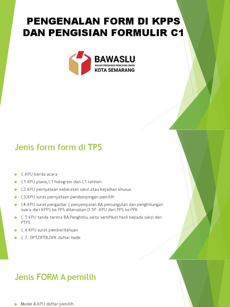 Tata Cara Pengisian Form c1 | PDF