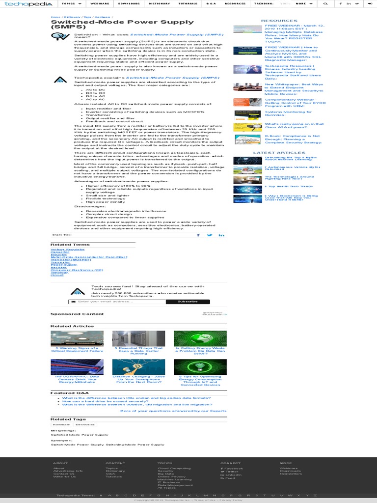 What Is A Switched-Mode Power Supply (SMPS) - Definition From ...