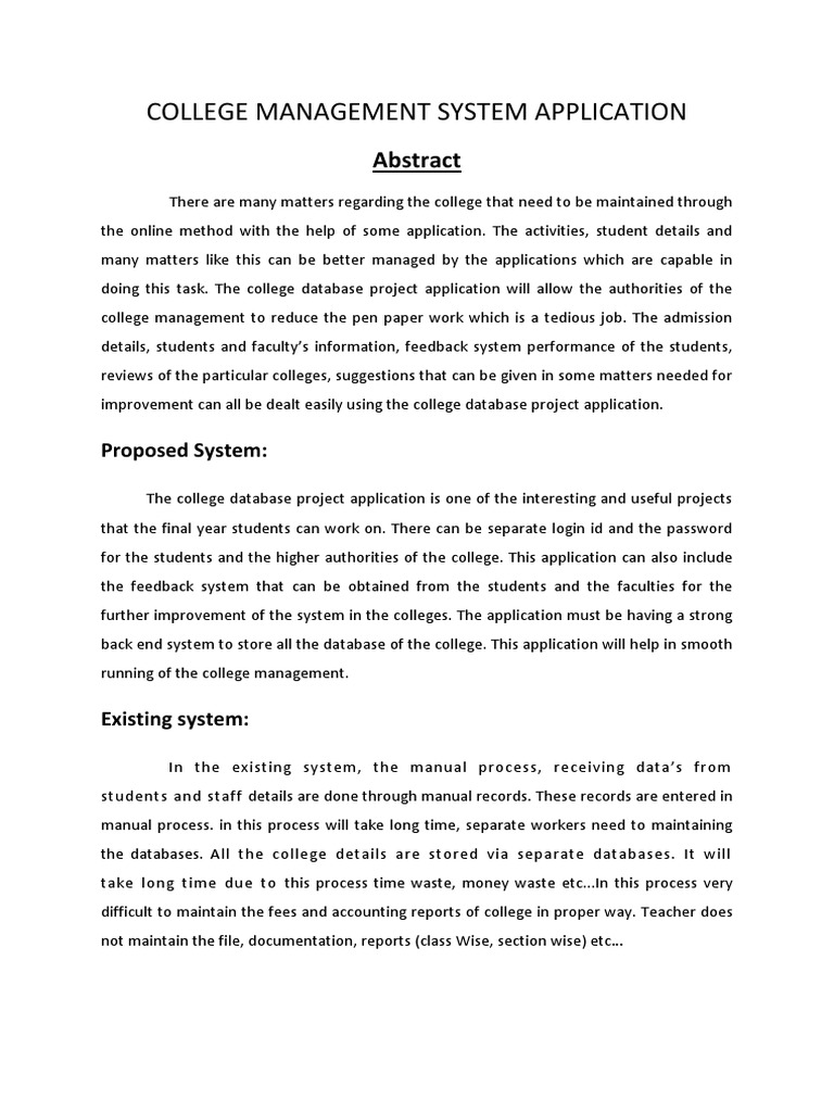 College Management System Application | PDF