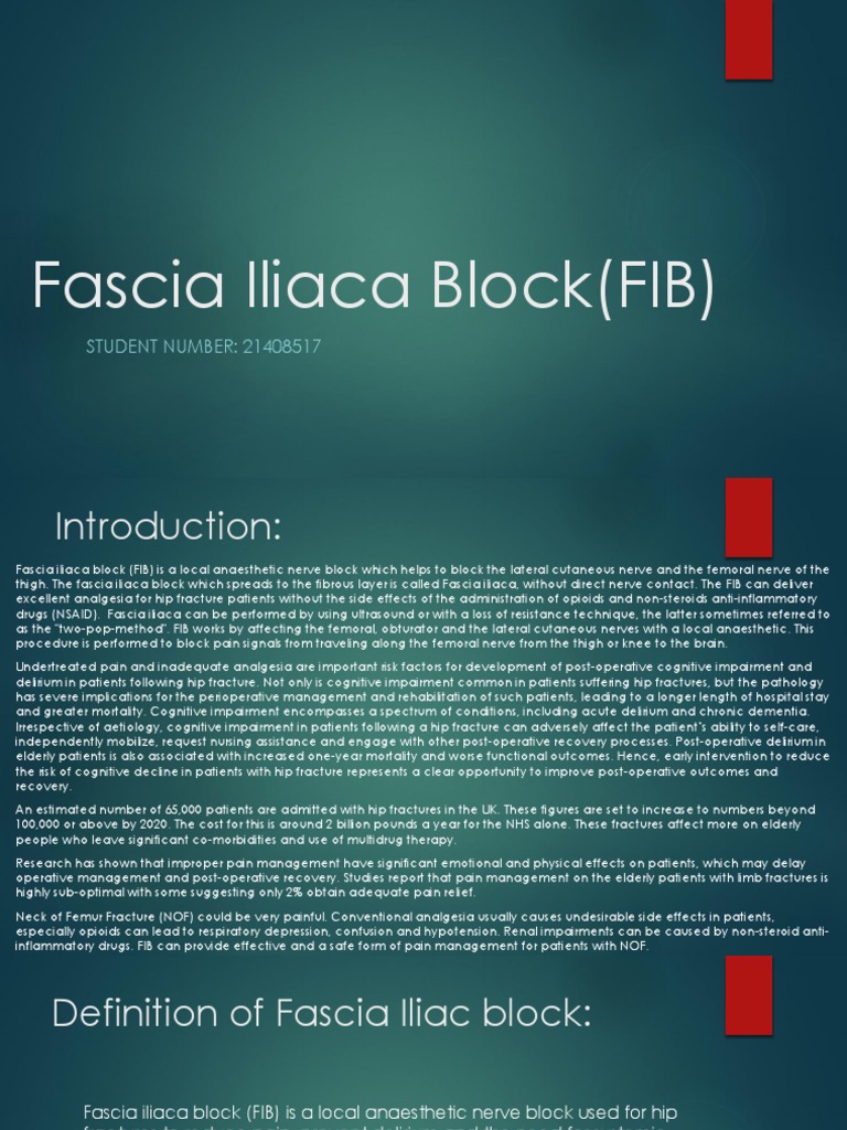 Fascia Iliaca Block (FIB) | PDF | Anesthesia | Nonsteroidal Anti ...