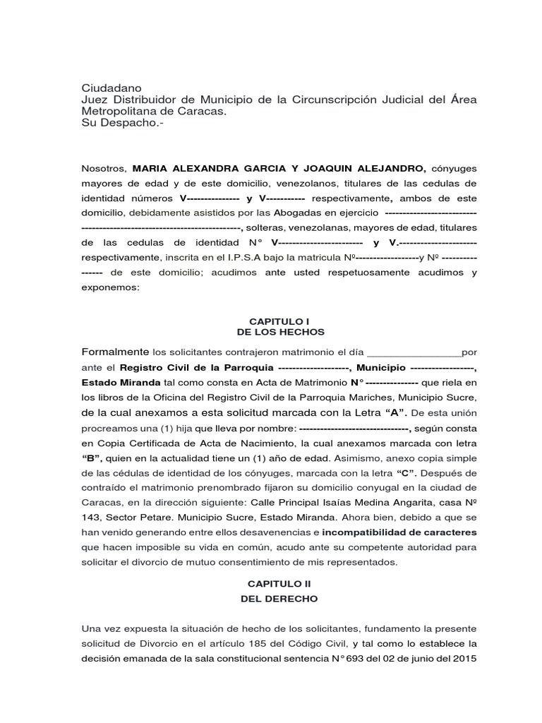 Divorcio Con Menor y Poder Apud Acta | PDF | Divorcio | Gobierno