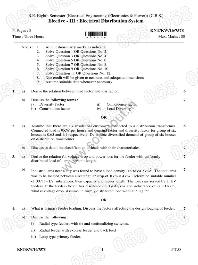 Elective III Electrical Distribution System | PDF | Transformer | Capacitor