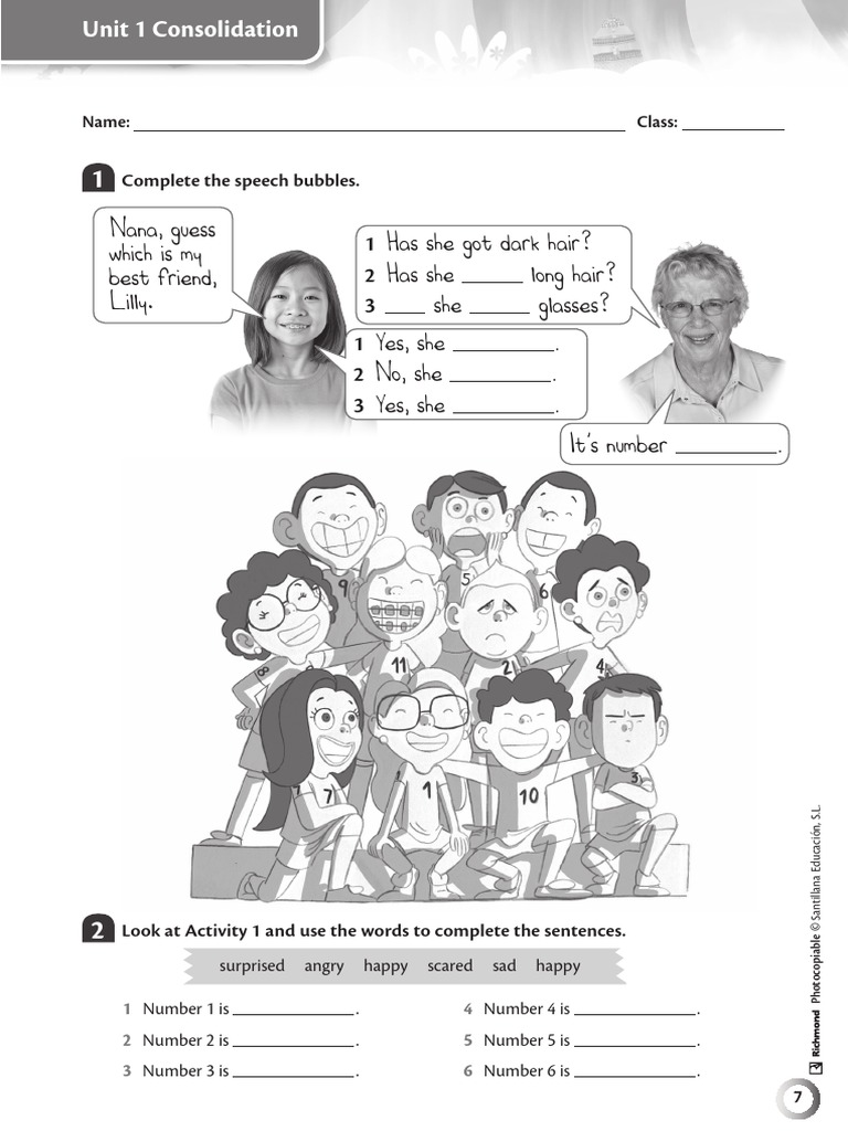 Wonder 3 Unit 1 Consolidation | PDF