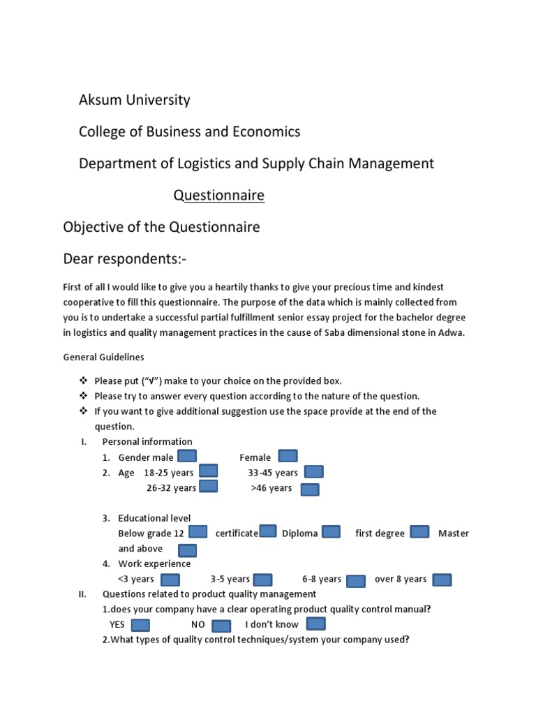 Aksum University College of Business and Economics Department of ...