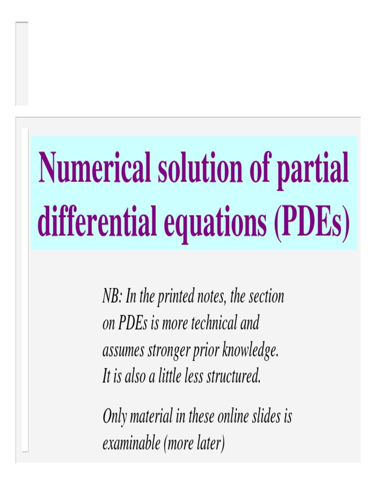 Partial Differentiation Equation - PDE | Download Free PDF | Partial ...
