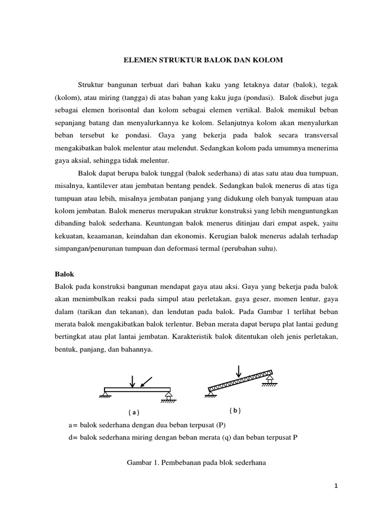 Elemen Struktur Balok dan Kolom | PDF