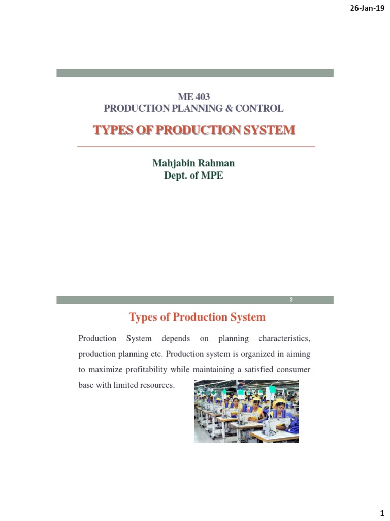 Types of Production System | PDF | Mass Production | Retail