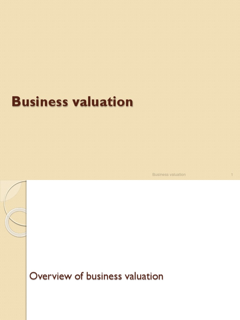 Lecture 4 - Business Valuation | PDF | Business Valuation | Valuation ...