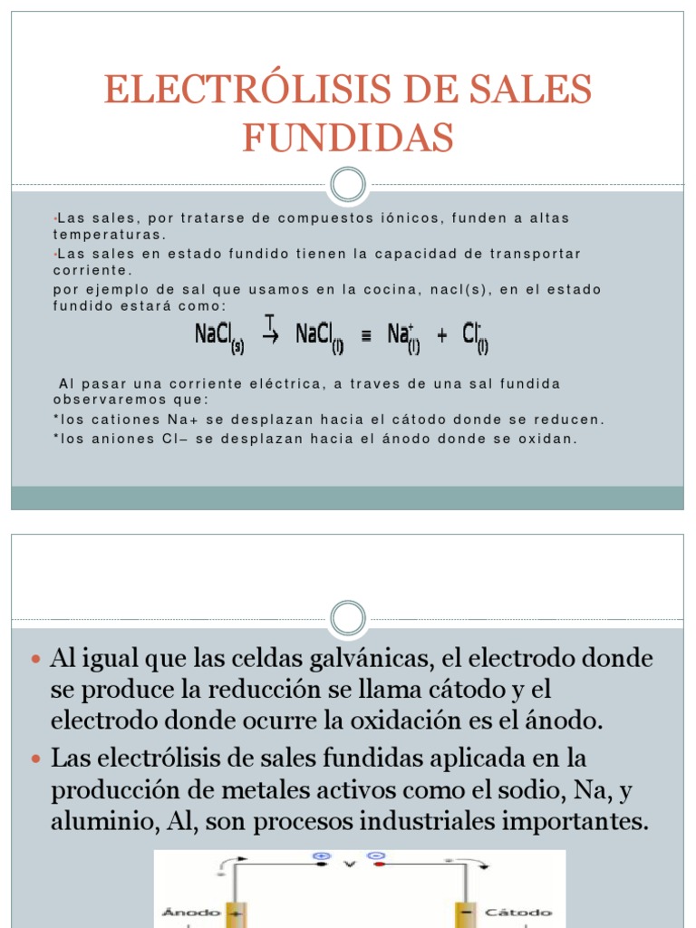 Electrólisis de Sales Fundidas | PDF