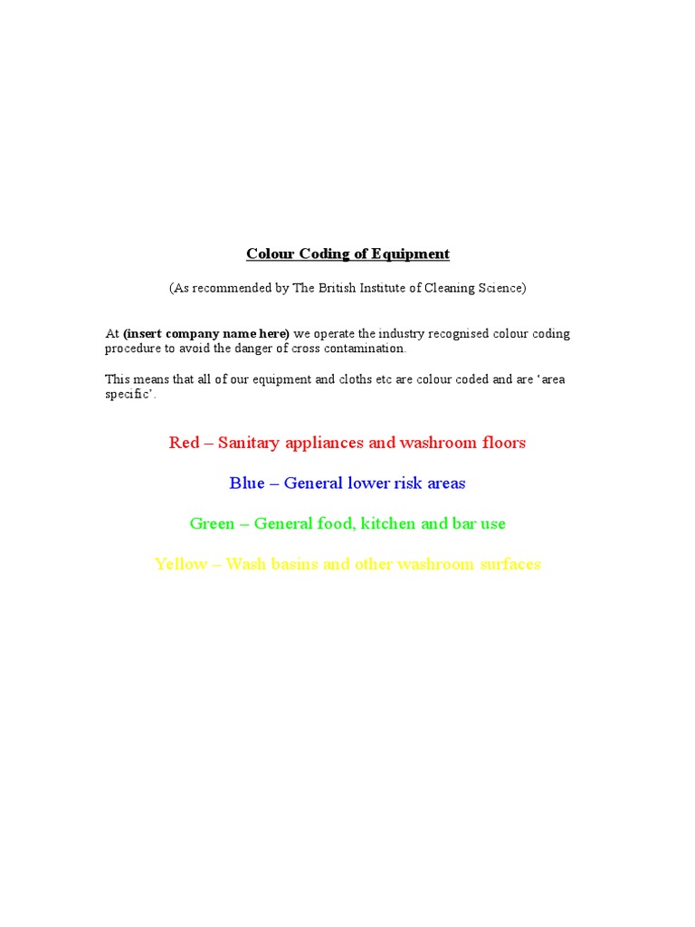 Colour Coding of Equipment | PDF