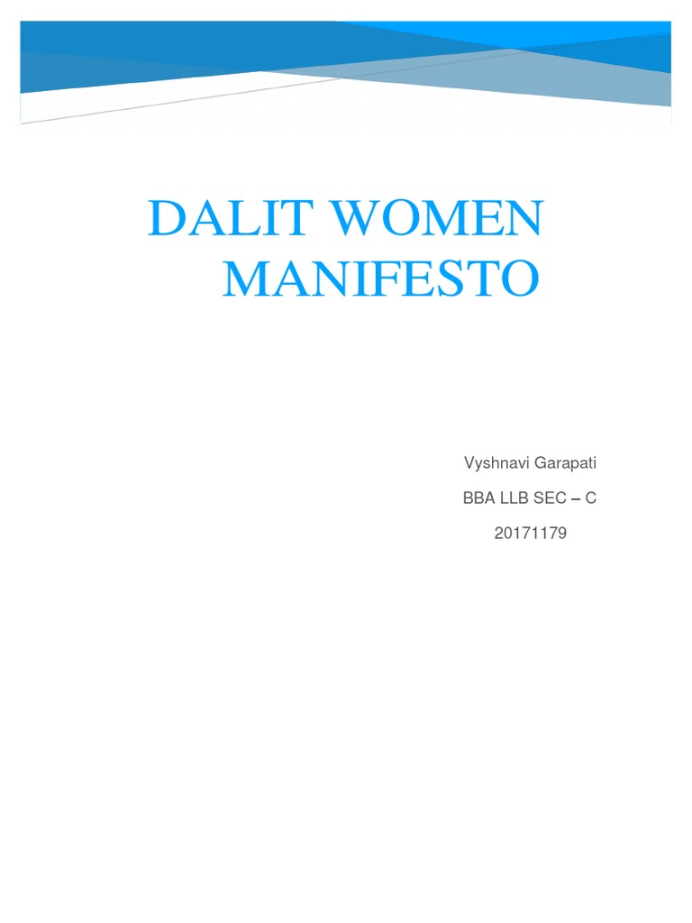Dalit Women Manifesto | PDF | Dalit | Intersectionality