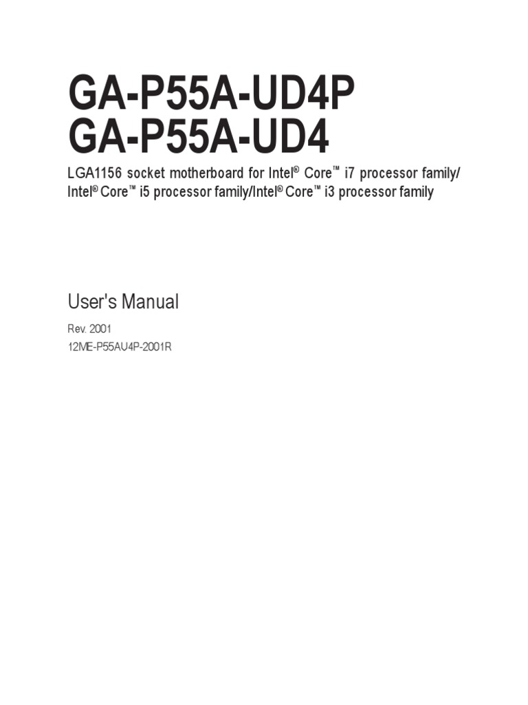 MB Manual Ga-P55a-Ud4 (P) v2 | PDF