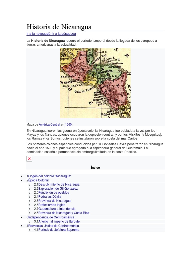 Historia de Nicaragua | PDF | Nicaragua | Centroamérica