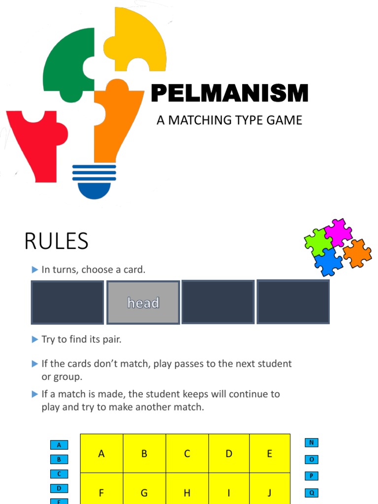 Pelmanism Game Rules and Guide | PDF | World Wide Web | Internet & Web