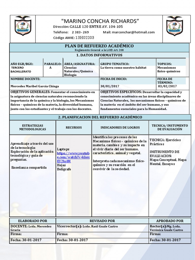 Planificacion Semanal - 05 Ciencias Naturales | Ciencias Naturales ...