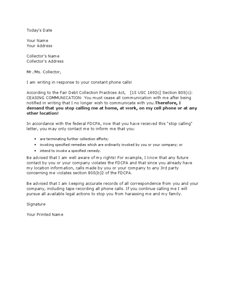 Debt Collector Dispute Letter 1 | PDF