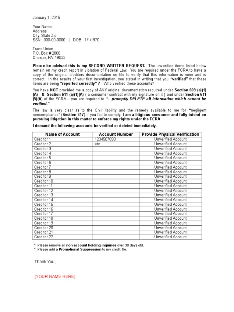 Letter2 Transunion 2017 | PDF | Identity Document | Government And ...