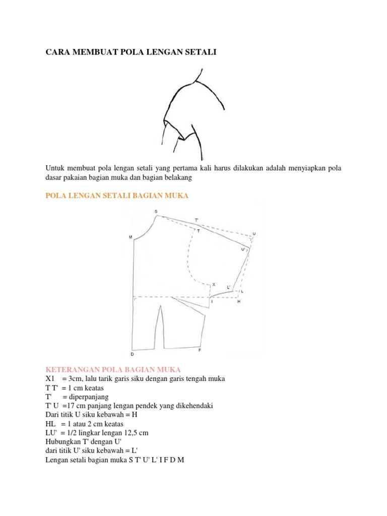 Cara Membuat Pola Lengan Setali | PDF | Gaya Hidup