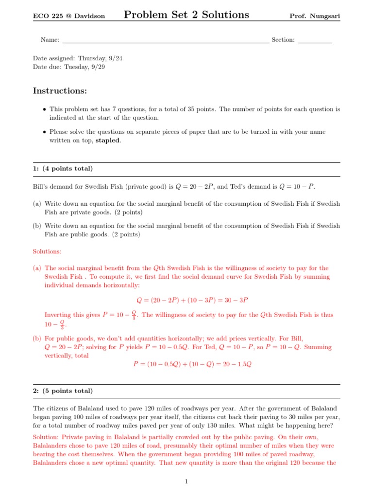 ECO 225 Problem Set 2 Solutions | PDF | Labour Economics | Unemployment