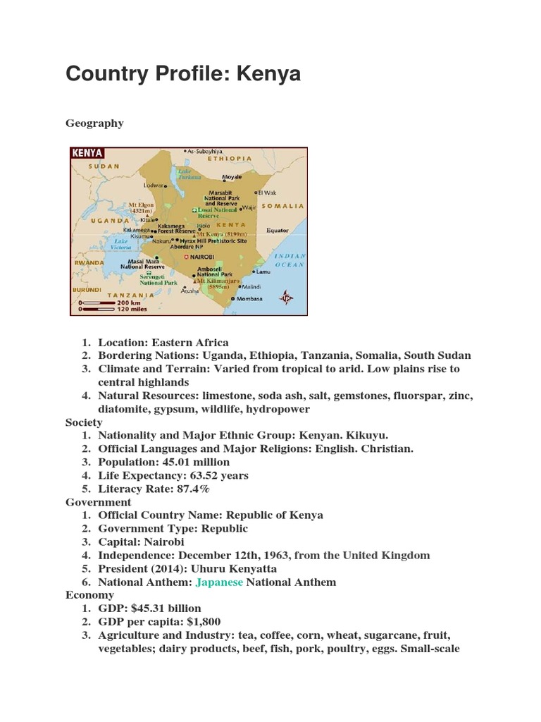Kenya Country Profile Overview | PDF | Travel