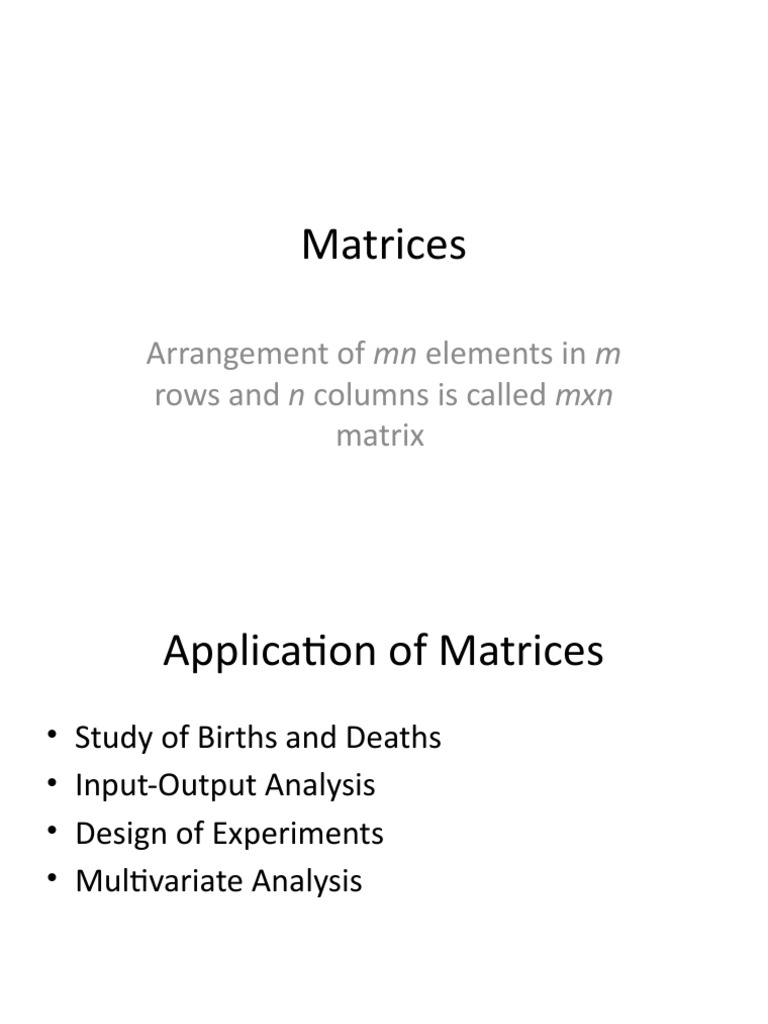 Matrices Presentation | PDF | Matrix (Mathematics) | Functional Analysis
