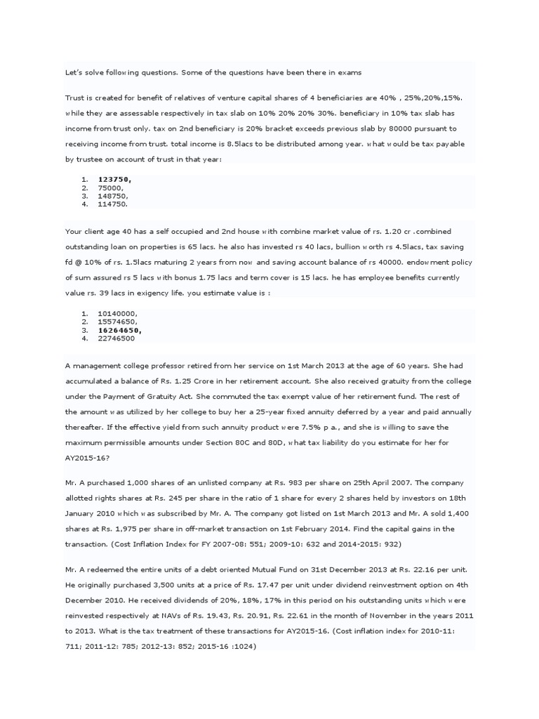 CFP TAX | PDF | Annuity (European) | Dividend