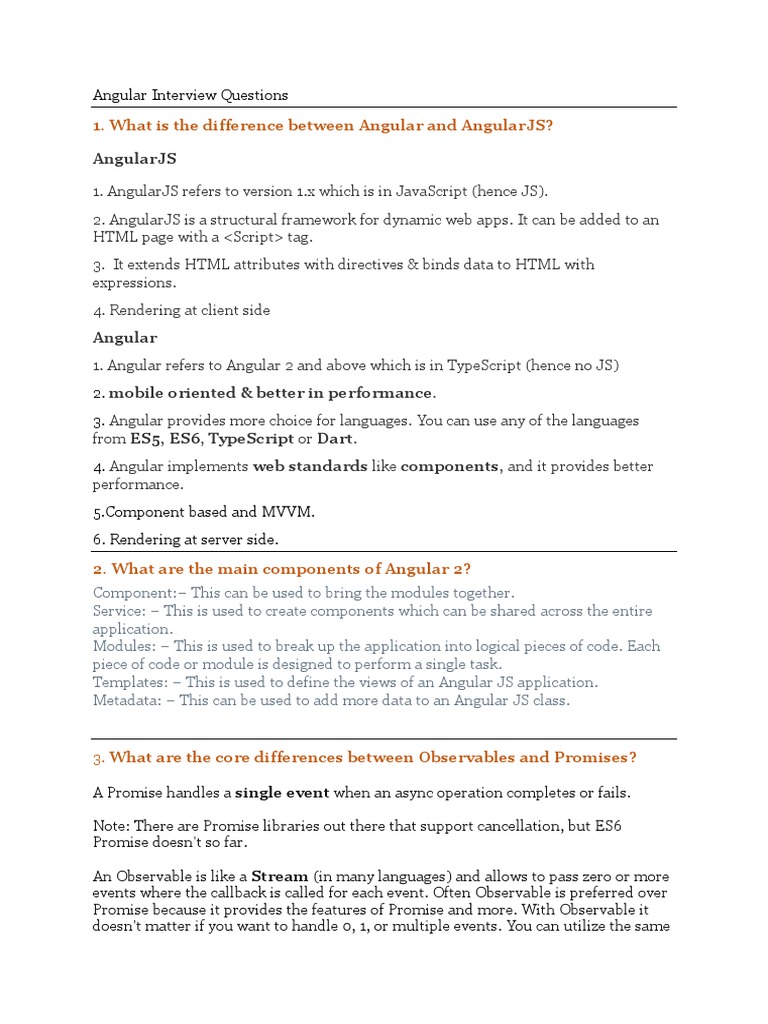 Angular Interview Questions | PDF | Angular Js | Java Script