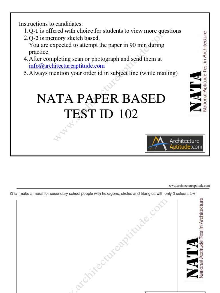 NATA Test Instructions and Sketch Prompts | PDF | Technology & Engineering