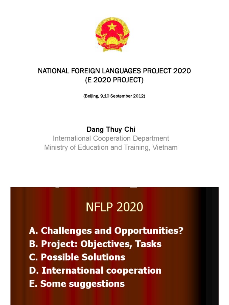 National Foreign Languages Project 2020 (E 2020 PROJECT) | PDF ...
