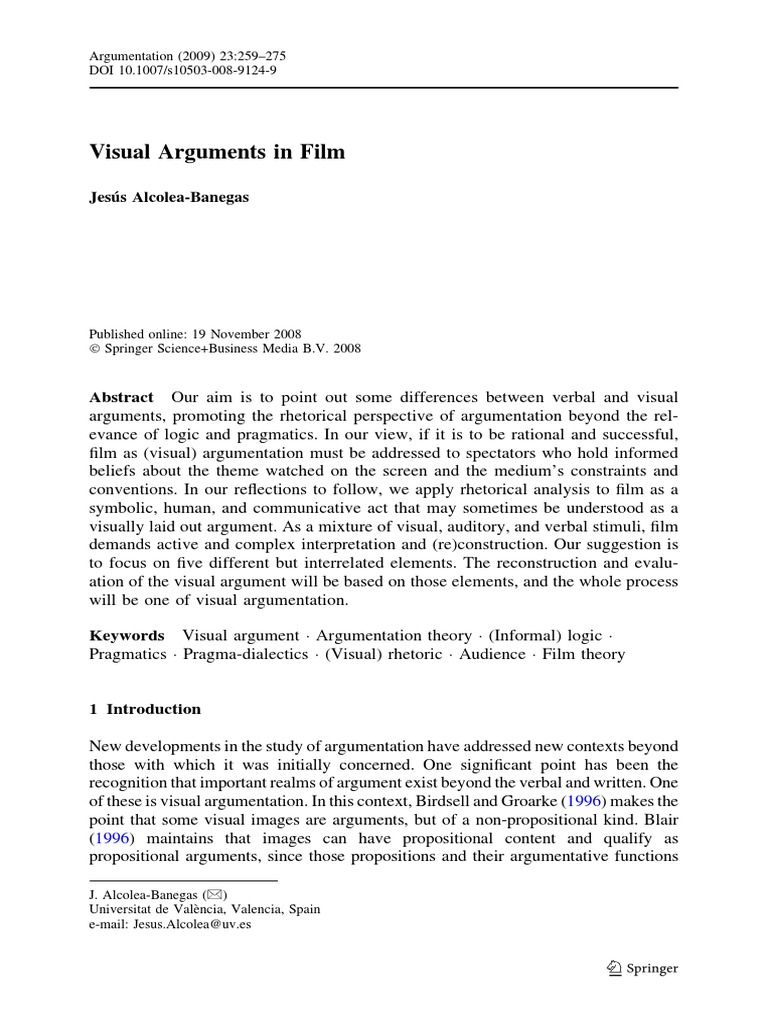 Visual Arguments in Film | PDF | Rhetoric | Narrative