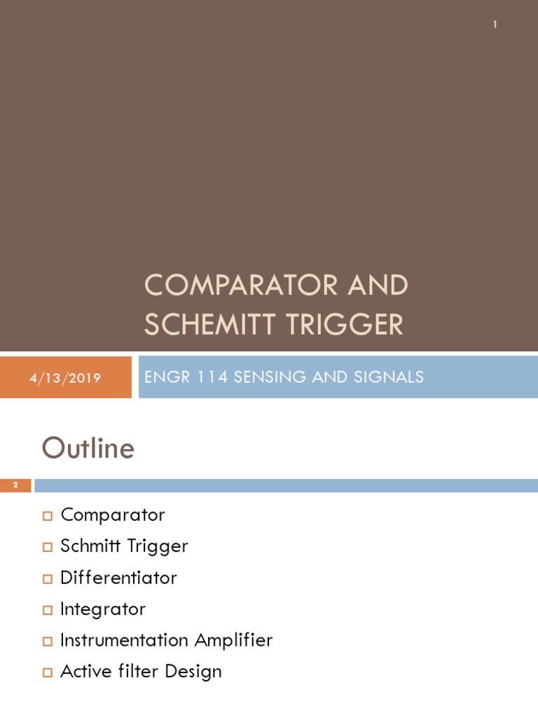 Comparator and Schmitt Trigger Overview | PDF | Electronic Filter ...