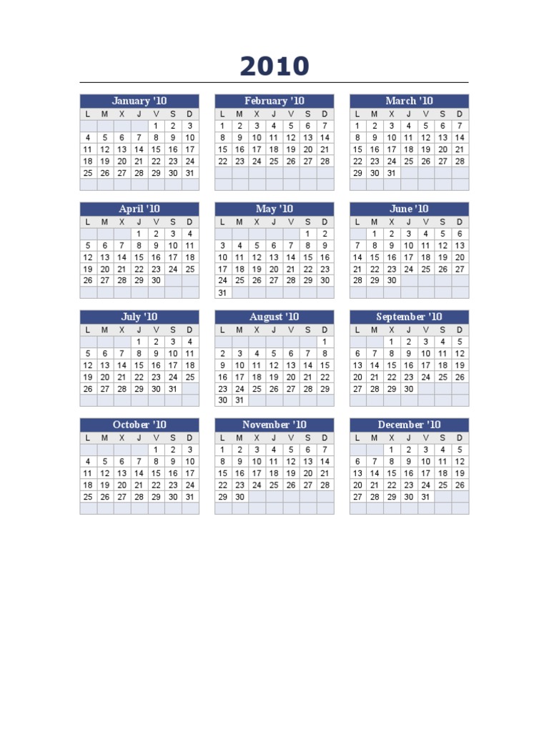 Calendario Anual | PDF | Home & Garden
