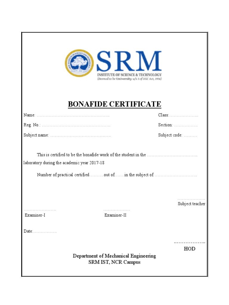 Student Bonafide Certificate | PDF | Art | Computers