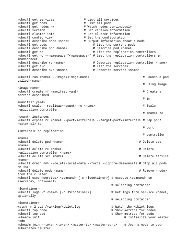 Kubernets CommandCheastsheet | PDF | Replication (Computing) | Operating System Technology