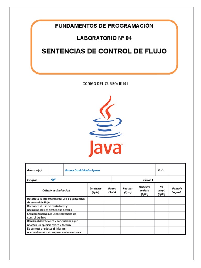 Lab 04 - Sentencias de Control de Flujo I (While - Do While) | PDF | Java (lenguaje de ...