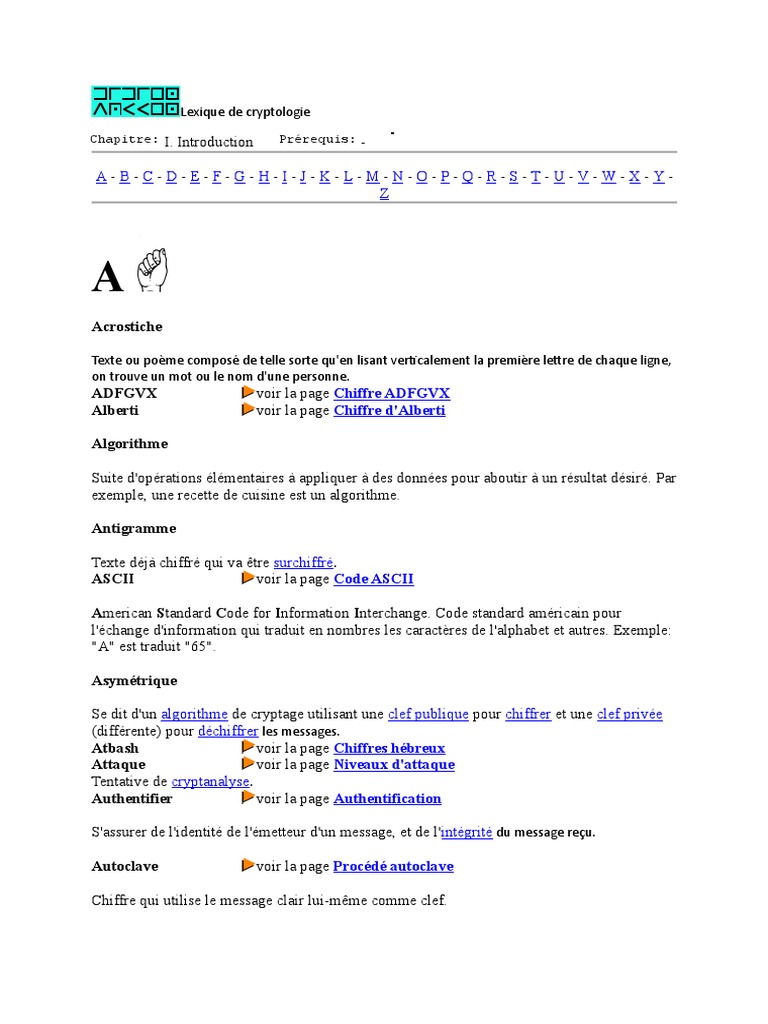 Lexique de Cryptologie | PDF | Cryptographie | Cryptage