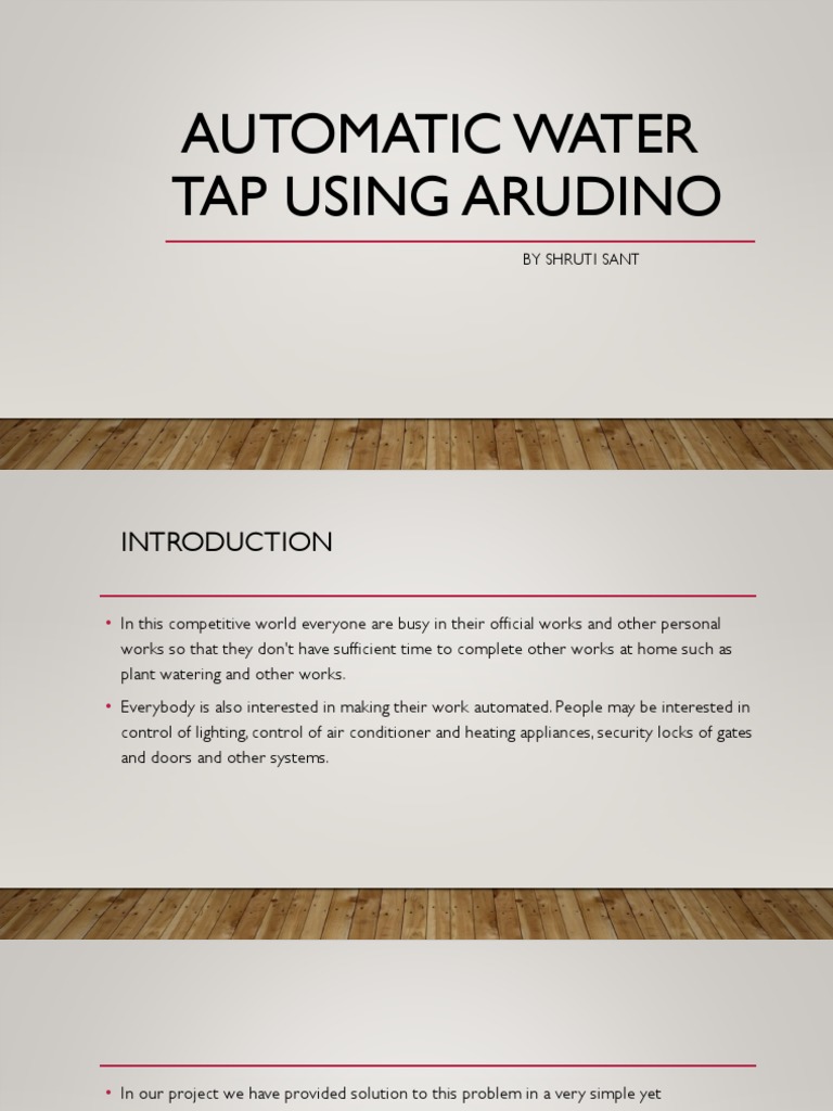 Automatic Water Tap Using Arudino | PDF | Arduino | Tap (Valve)