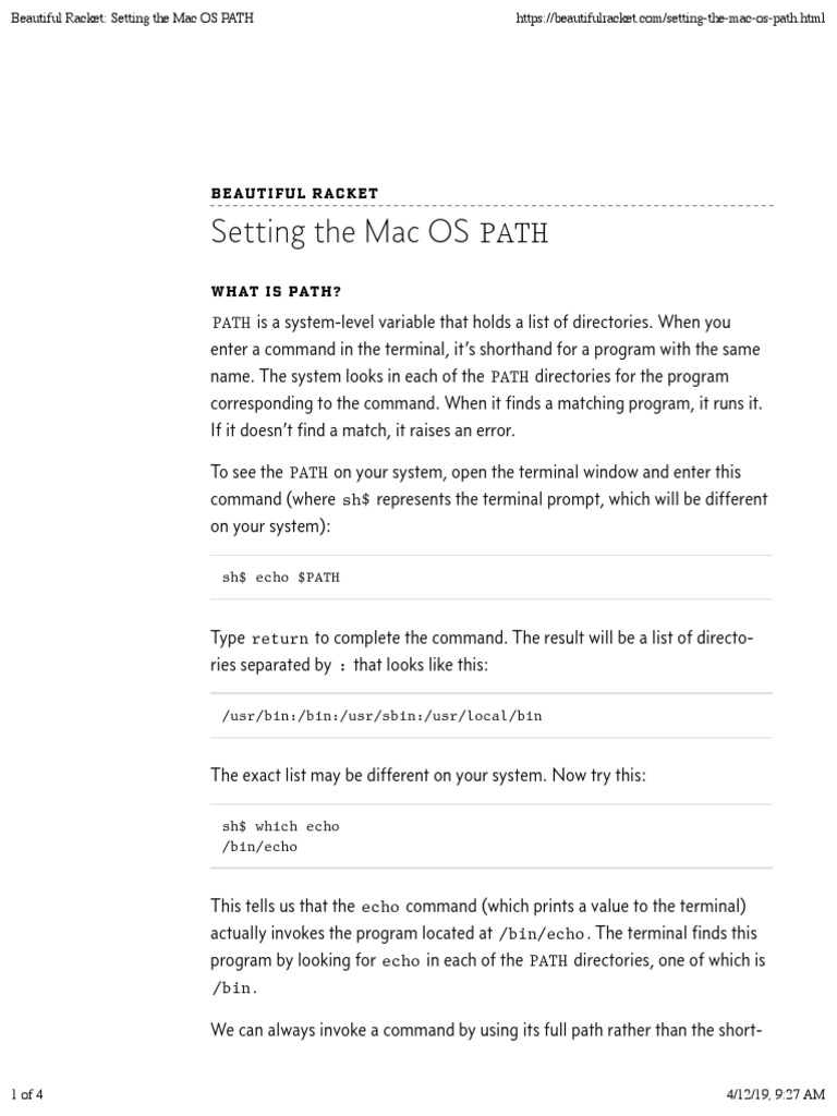 Racket: Setting The Mac OS PATH | PDF | Directory (Computing) | Sudo