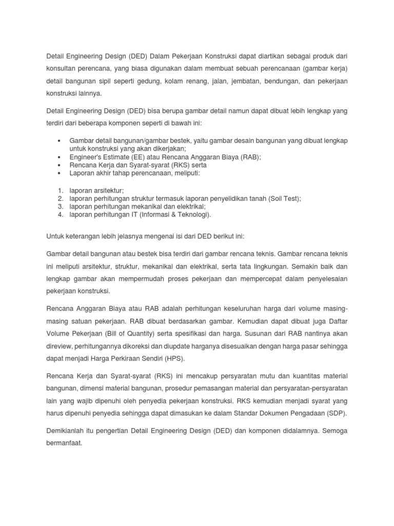 Detail Engineering Design | PDF