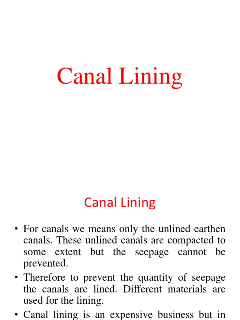 Types and Benefits of Canal Lining | PDF | Concrete | Masonry
