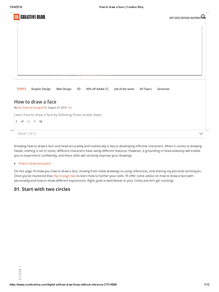 How To Draw A Face by Creative Bloq | PDF | Graphic Design