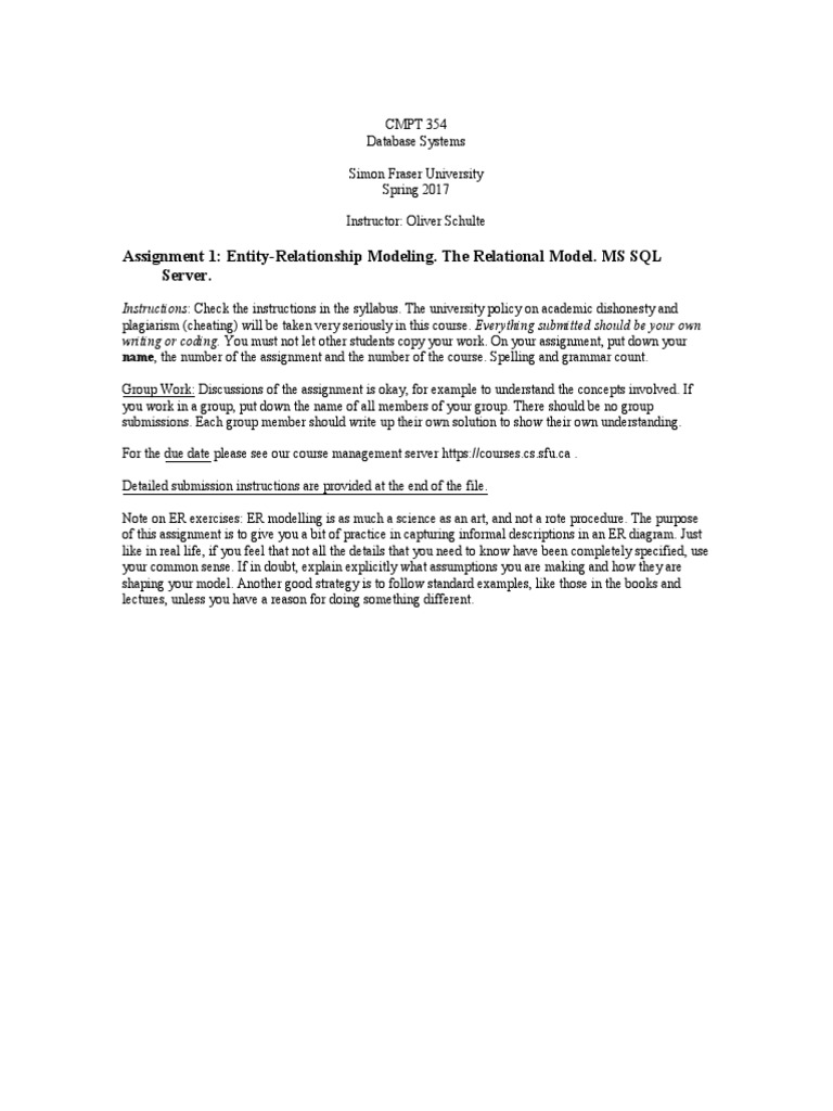 Assignment1 Pdf Pdf Relational Database Relational Model