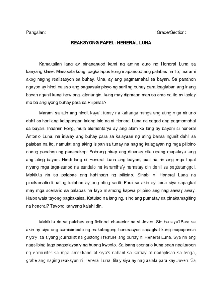 Sample Reaction Paper | PDF