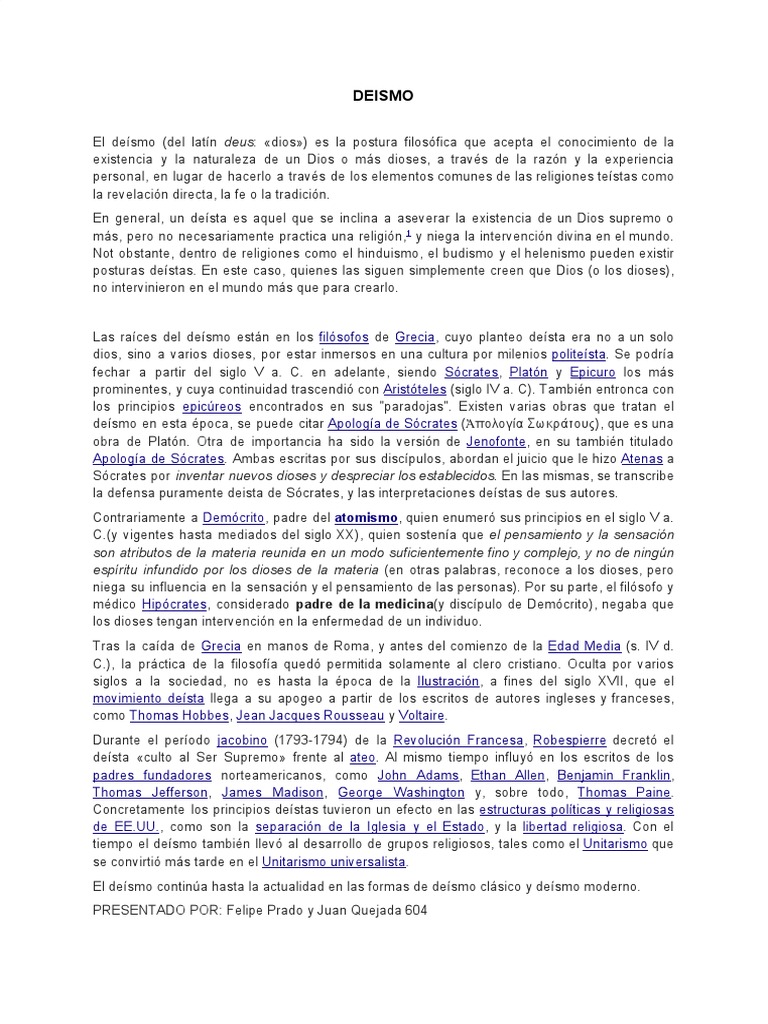 DEISMO | PDF | Deísmo | Antropología cultural