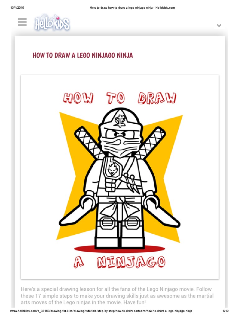 How To Draw How To Draw A Lego Ninjago Ninja | PDF | Toy Companies Of ...