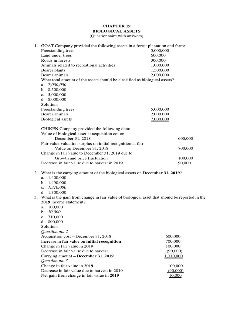 VALLEJOS ACCTG 301 Biological Assets Answer Key | PDF | Fair Value ...
