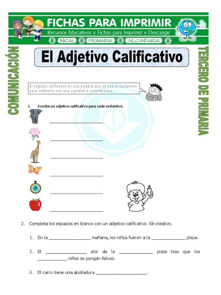 Fichas Para Trabajar Los Adjetivos Calificativos 2 Im - vrogue.co Fichas Para Trabajar Los Adjetivos Calificativos 2 Im - vrogue.co