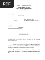 Counter Affidavit Sample | PDF | Judiciaries | Legal Procedure